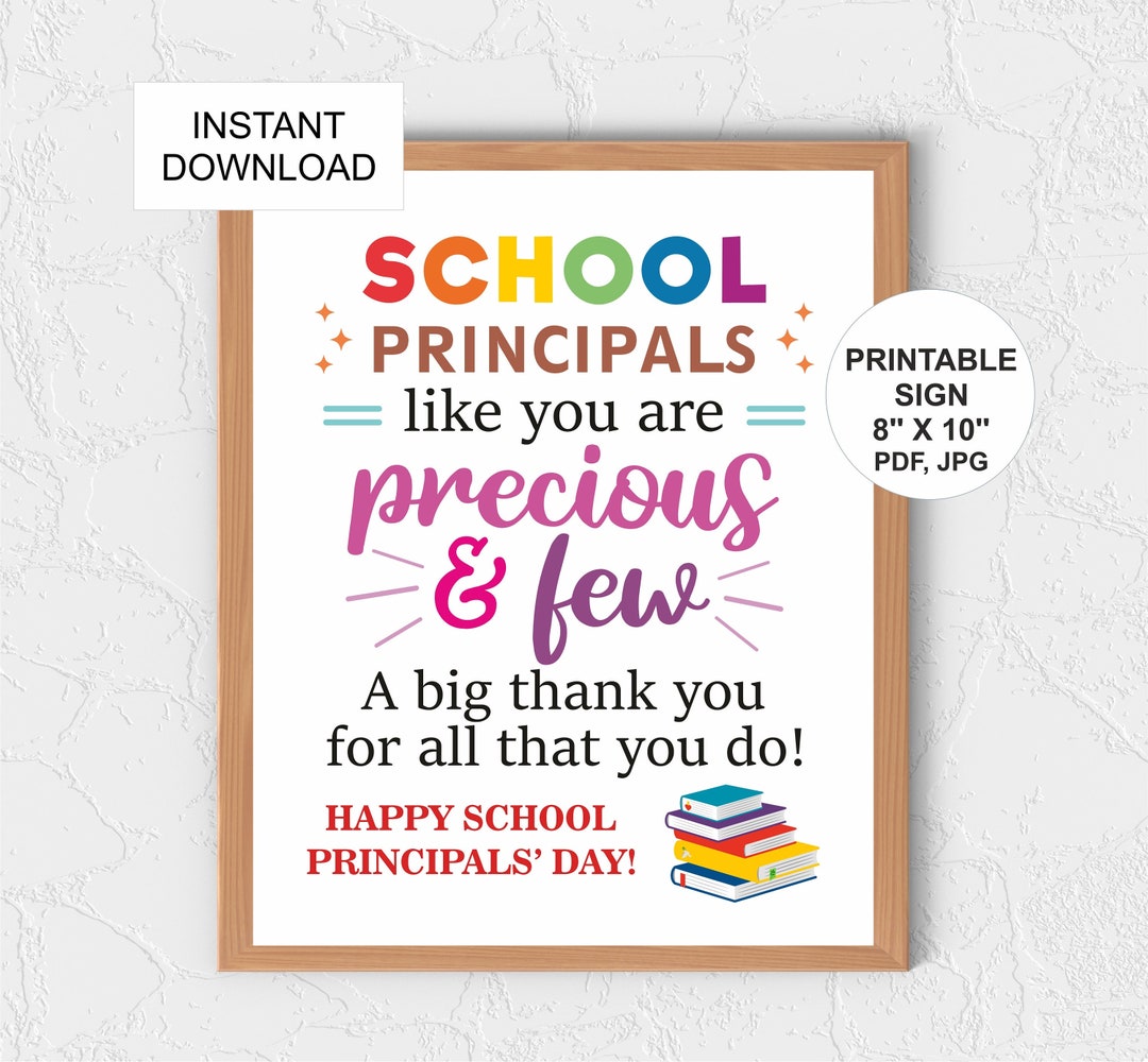 School Principals Day Poster Printable / School Principal Day Poster / School Principals Day ...