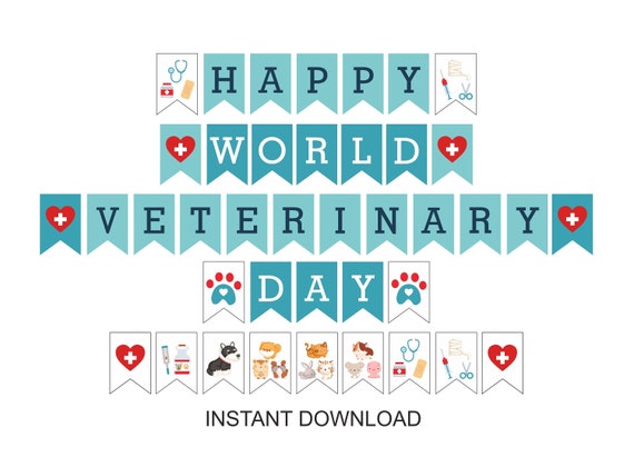 Veterinary Day Banner Printable / Printable Happy World | Etsy