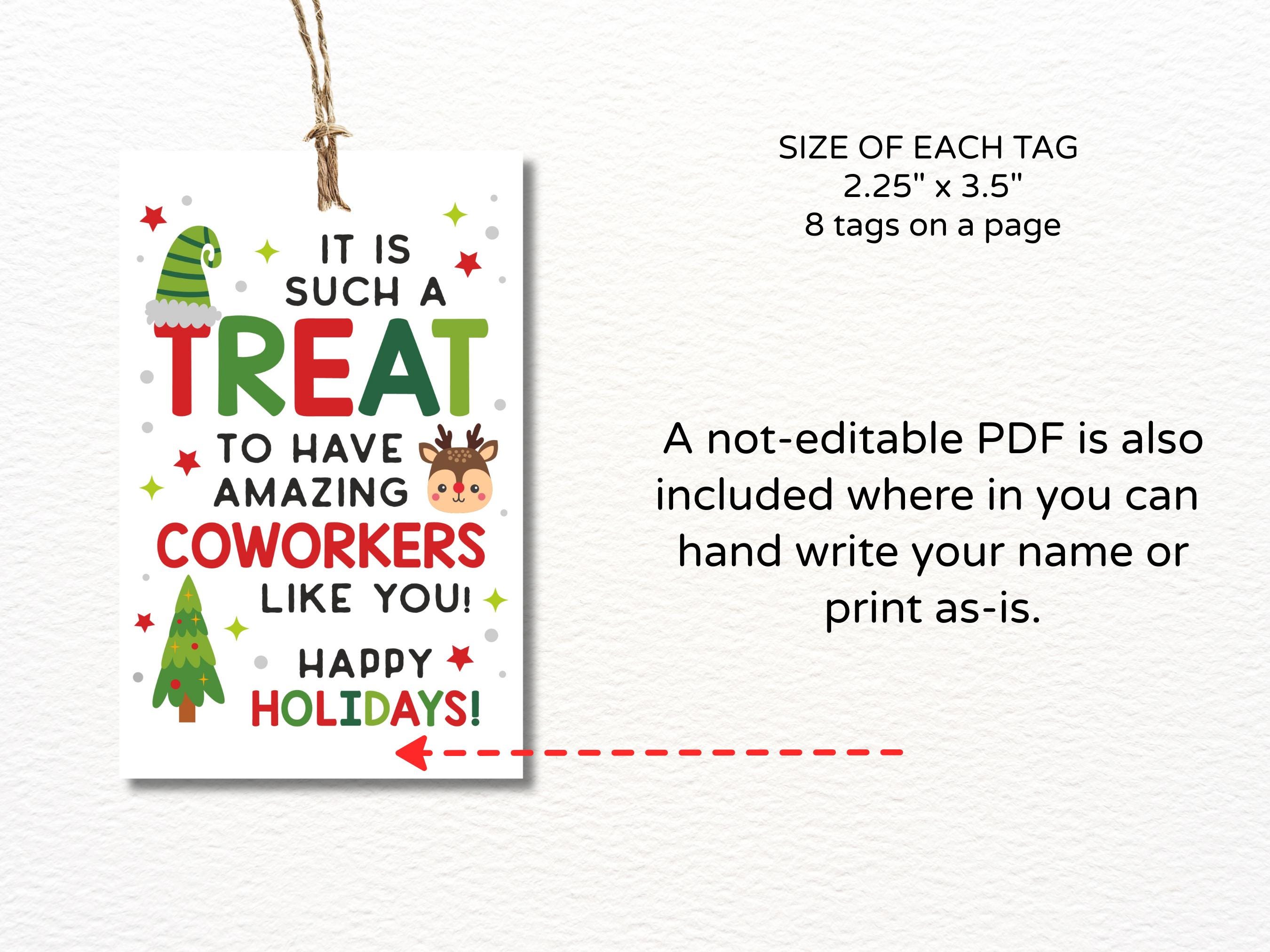 Christmas Coworker Tags Printable / Christmas Coworker Gifts / Coworker ...