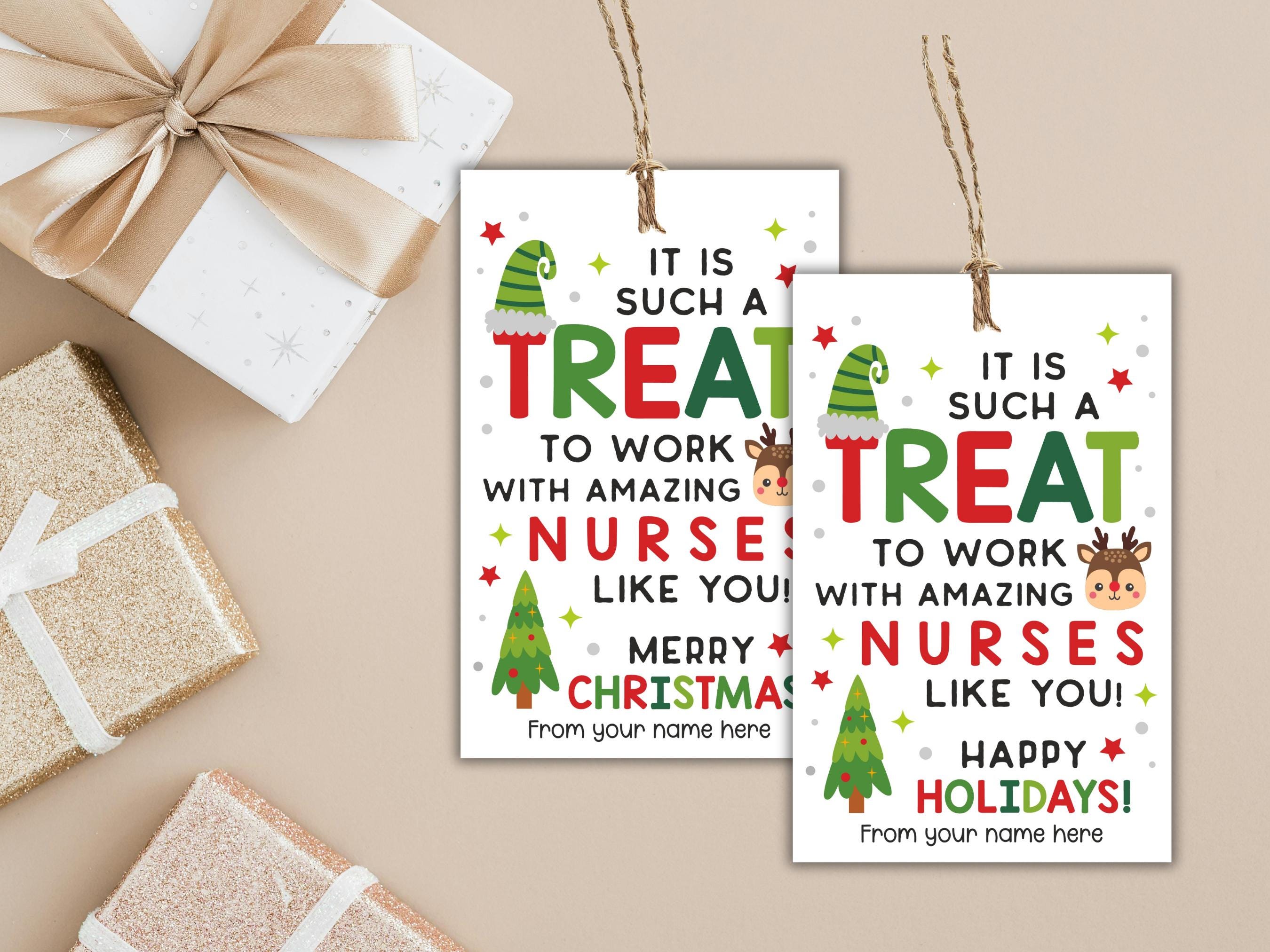 Christmas Nurse Gift Tags Printable / Holiday Nurse Gifts / Christmas ...