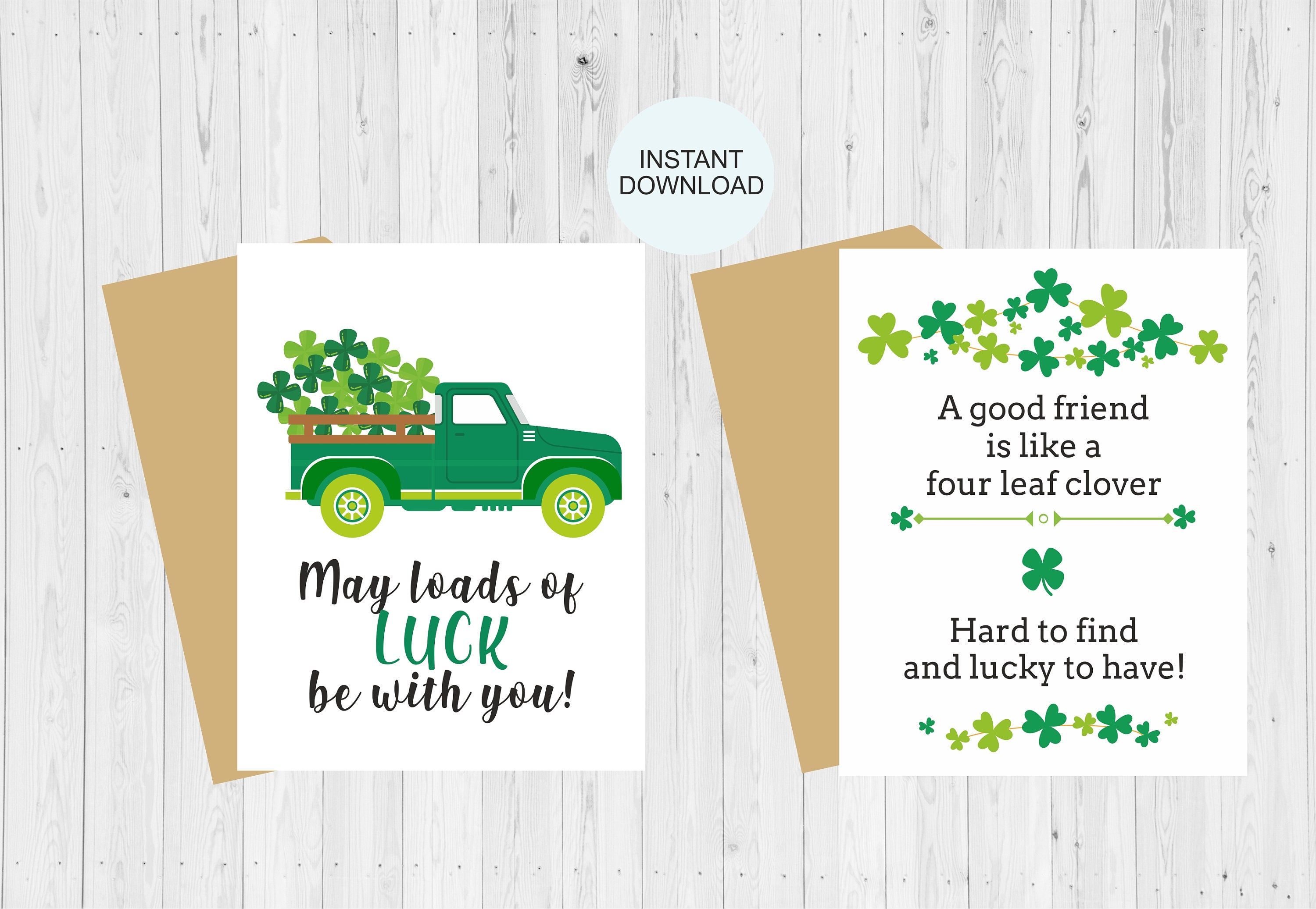St Patricks Day Card Set Printable / St Patrick's Day - Etsy