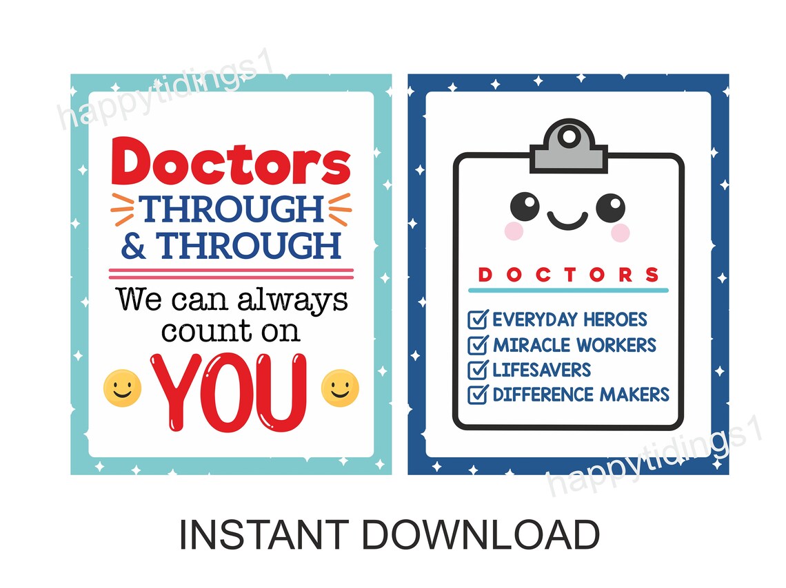 Doctor's Day Signs Printable / Doctors Day Posters Set of 9 / Doctors ...