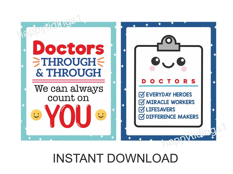Doctor's Day Signs Printable / Doctors Day Posters Set of 9 / Doctors ...