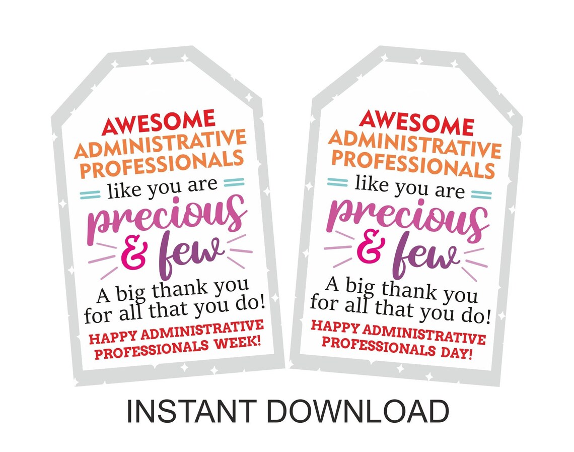 Administrative Professionals Day Gift Tag Printable / Administrative ...
