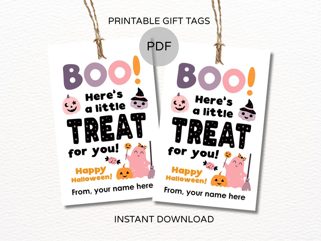 Boo Here's a Treat for You Tag Printable / Halloween Boo Tag ...