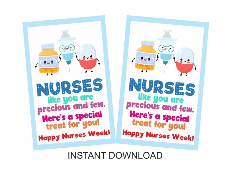 Nurse Week Treat Tags Printable / Printable Nurses Week Treat - Etsy