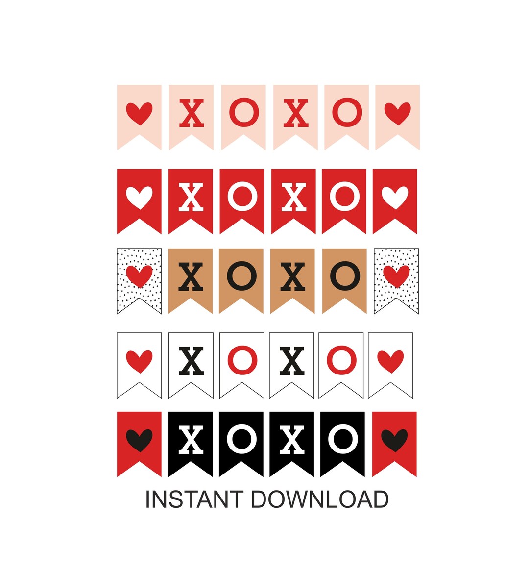 Xoxo Banner Printable / Xoxo Garland Printable / Xoxo Decor Printable ...