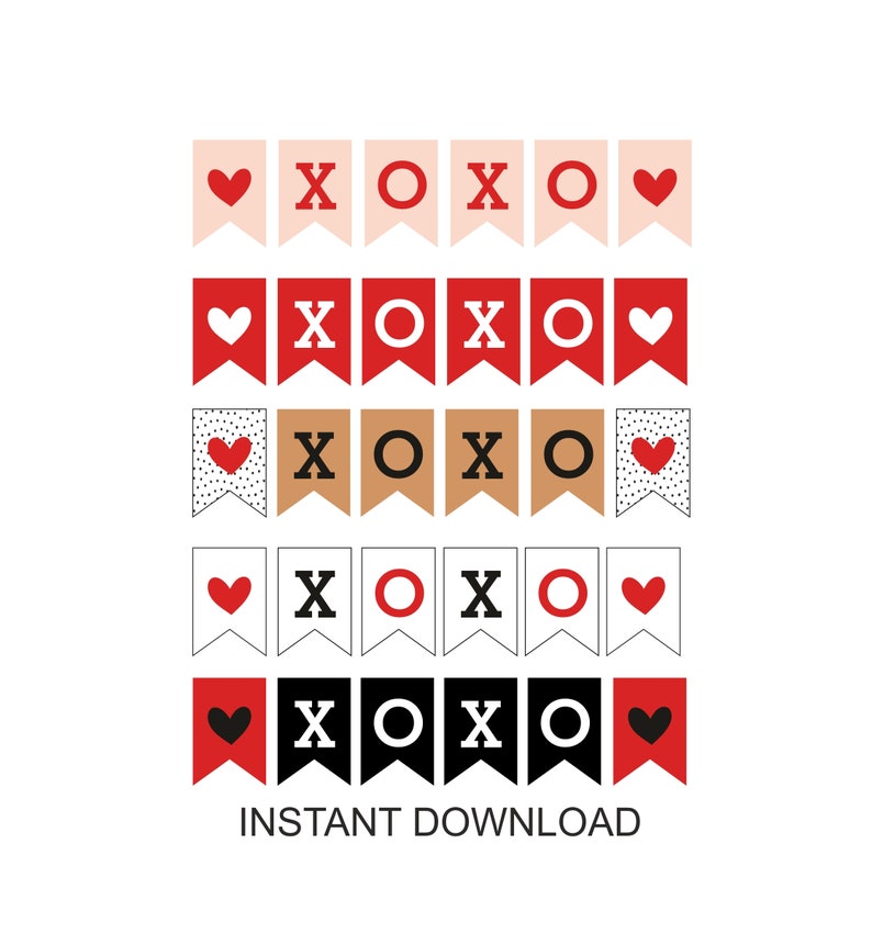 Xoxo Banner Printable / Xoxo Garland Printable / Xoxo Decor Printable ...