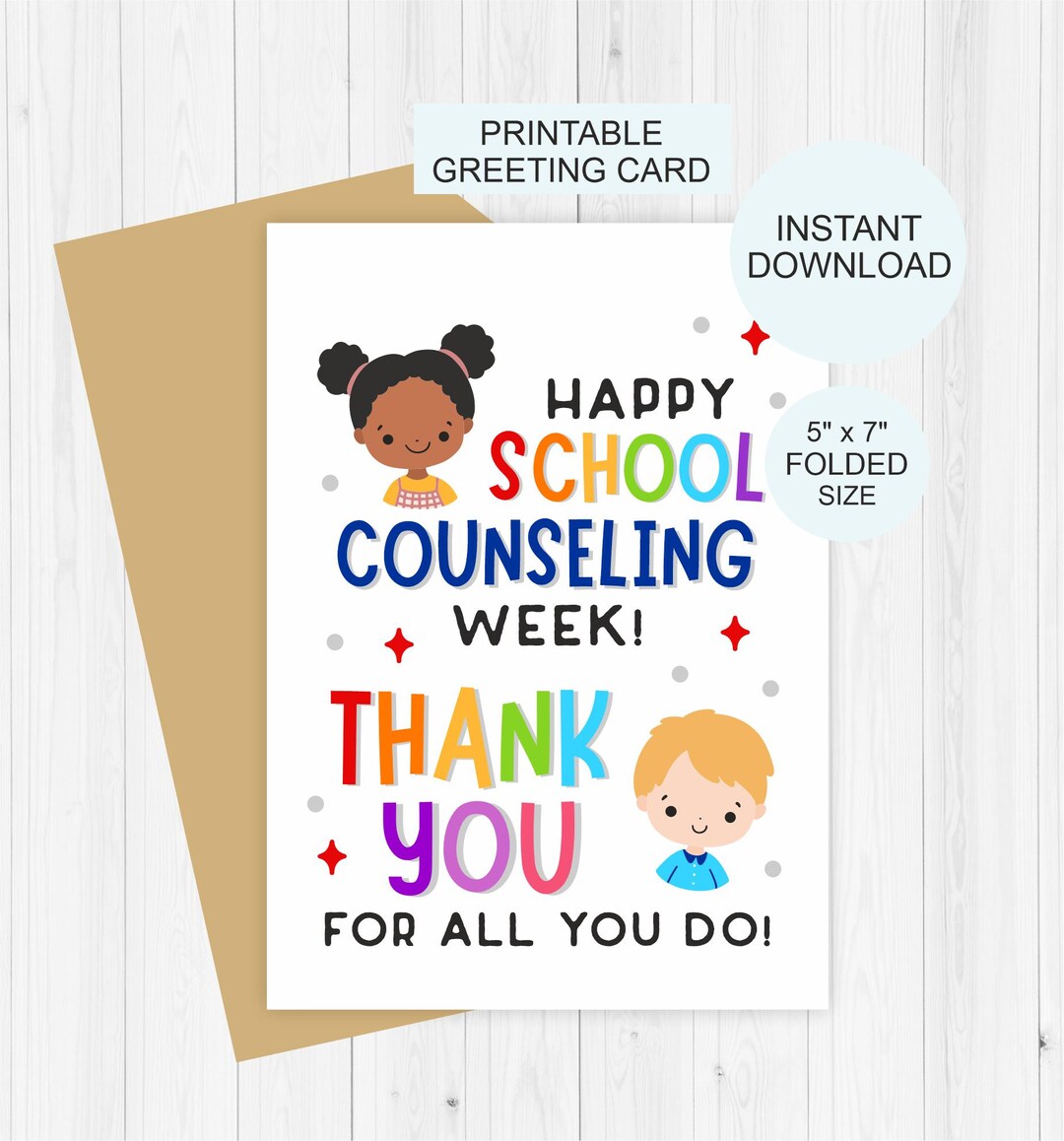 School Counseling Week Card Printable / School Counselor Card / School ...