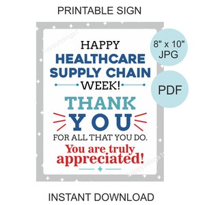 Healthcare Supply Chain Week Signs Printable / 3 Healthcare SC Week ...