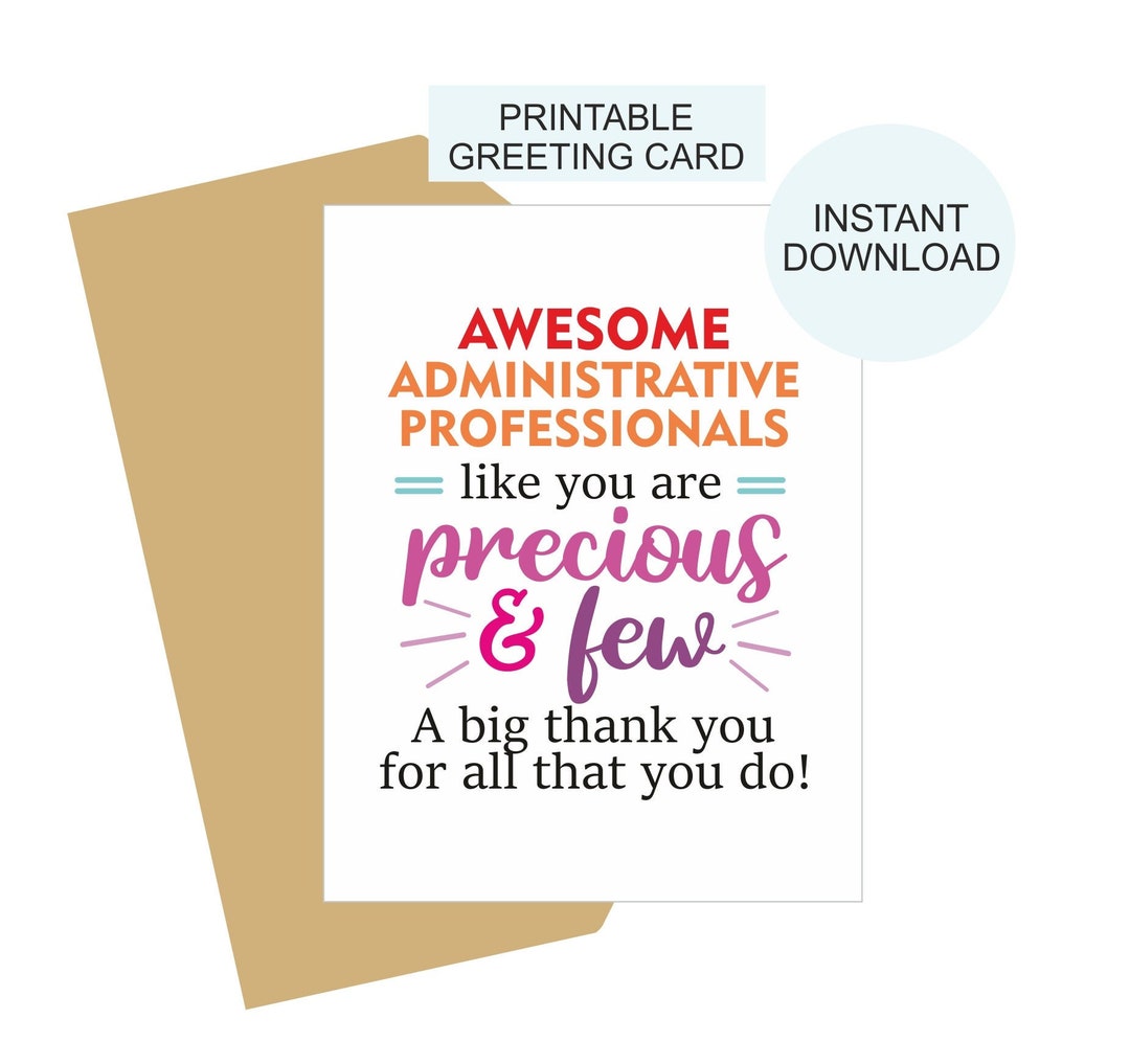 Administrative Professional Day Card Printable / Administrative ...
