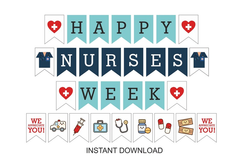 Nurses Week Banner Printable / Nurse Banner Printable / PDF - Etsy