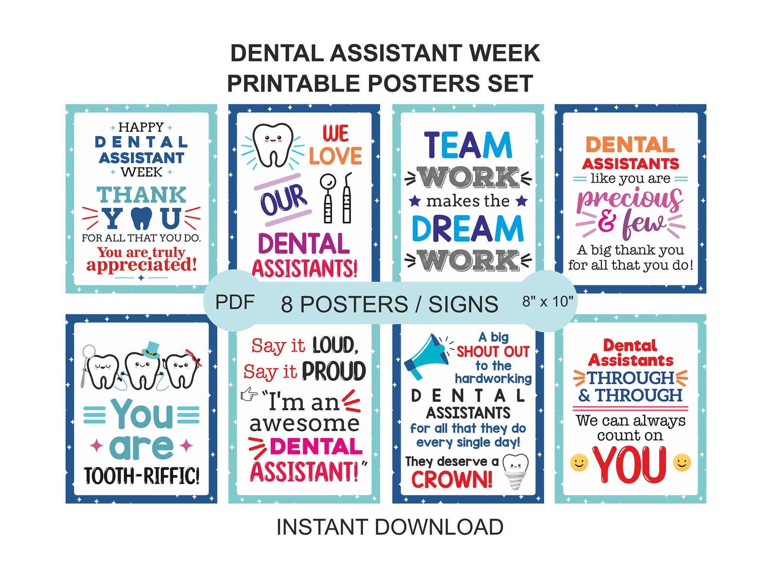 Dental Assistant Week Appreciation Sign Printable / Dental Assistant ...