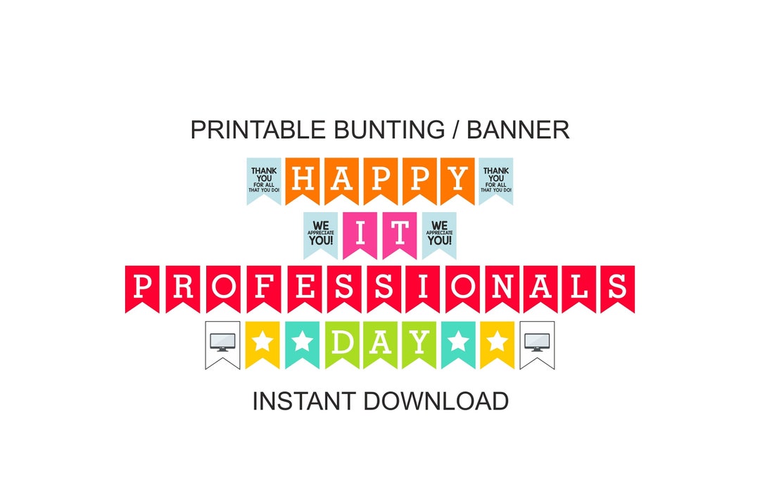 IT Professionals Day Banner Printable / IT Professional Day Banner / IT ...