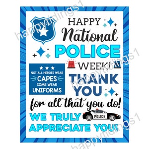 Police Week Sign Printable / National Police Week Poster / Police Week ...