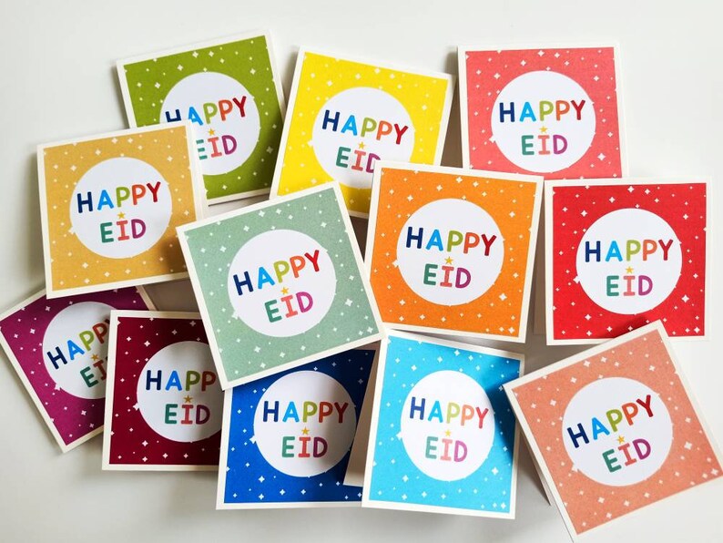 Mini Happy Eid Cards / Mini Eid Cards Mini Eid Mubarak Card - Etsy