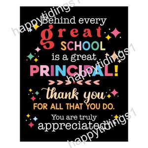 Principal Appreciation Sign Printable / School Principal Day Sign ...
