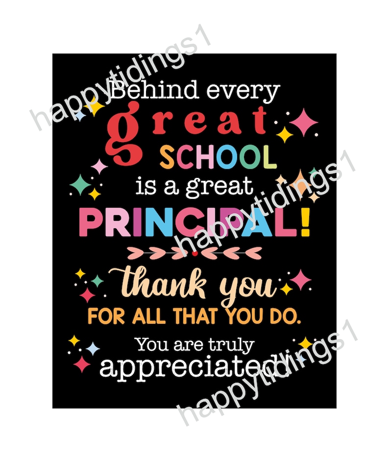 Principal Appreciation Sign Printable / School Principal Day Sign ...