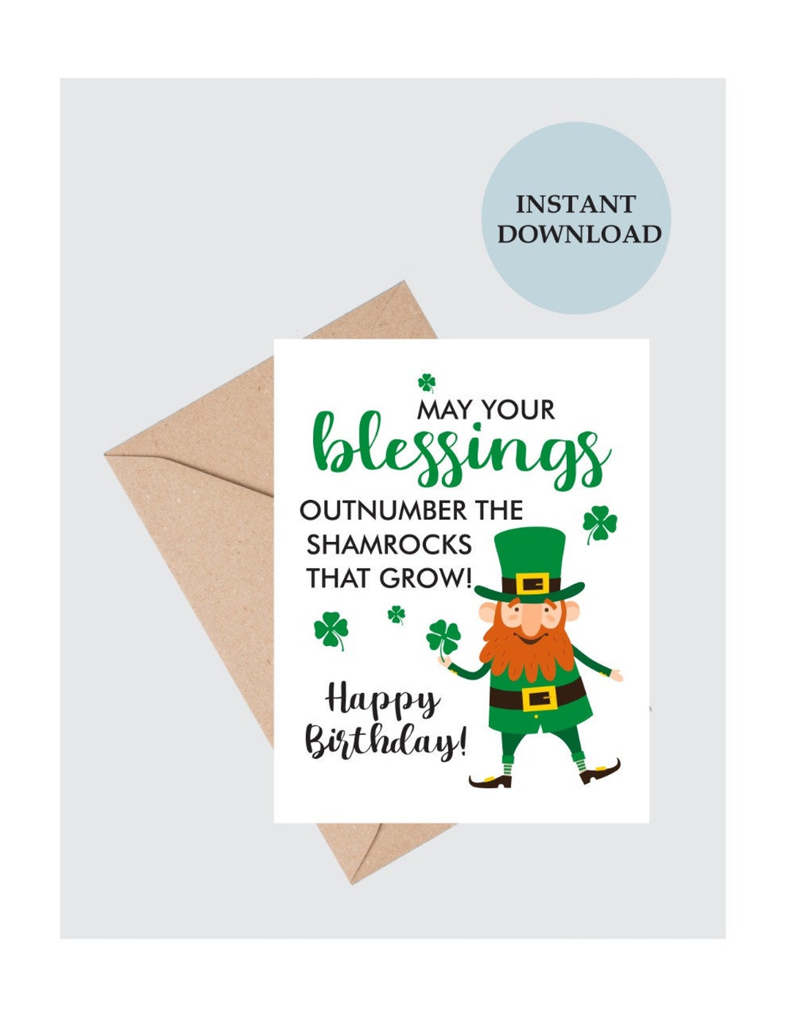 St. Patrick's Day birthday card printable / St. | Etsy