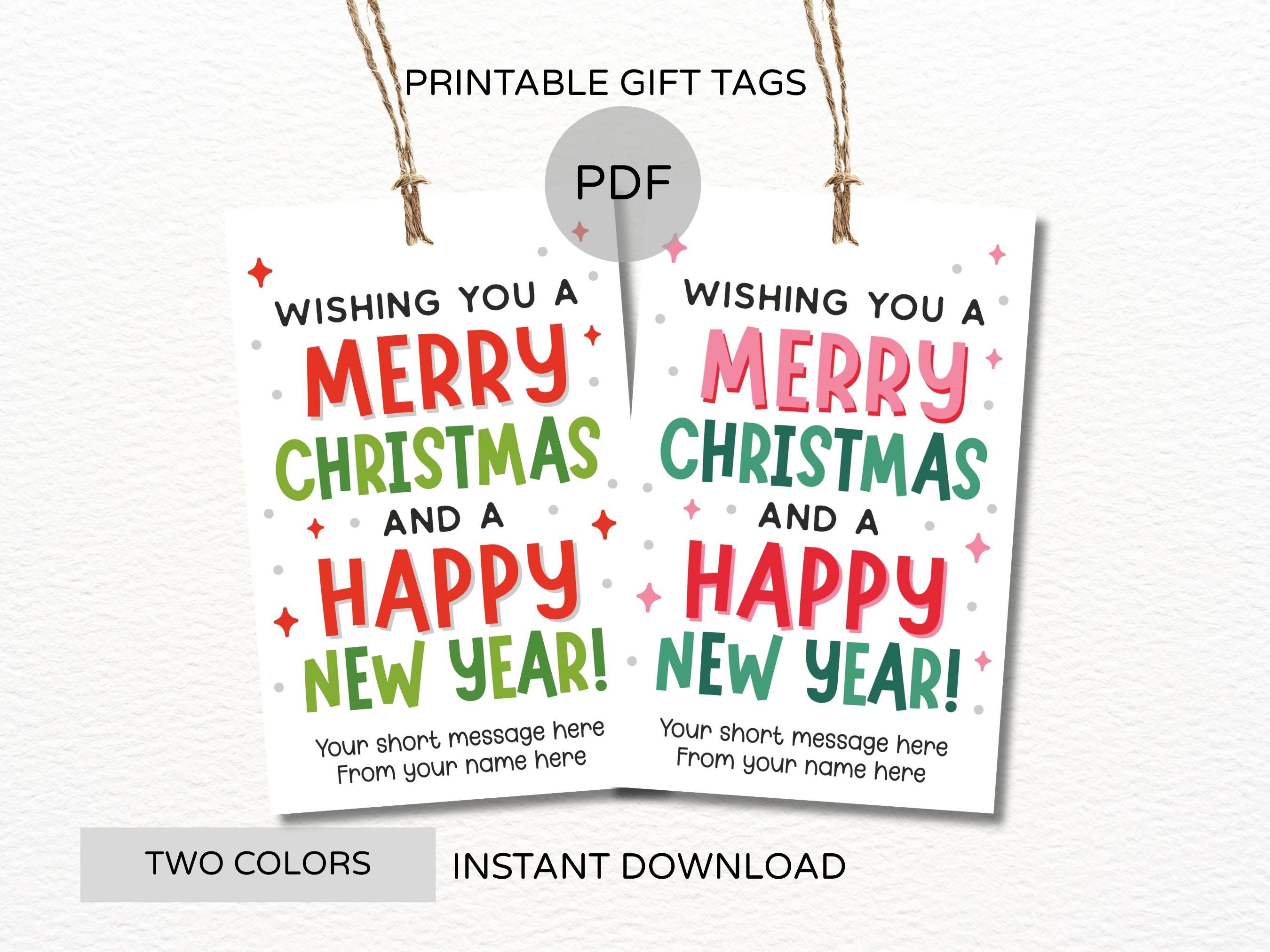 Wishing You a Merry Christmas and Happy New Year Tags Printable / Merry ...