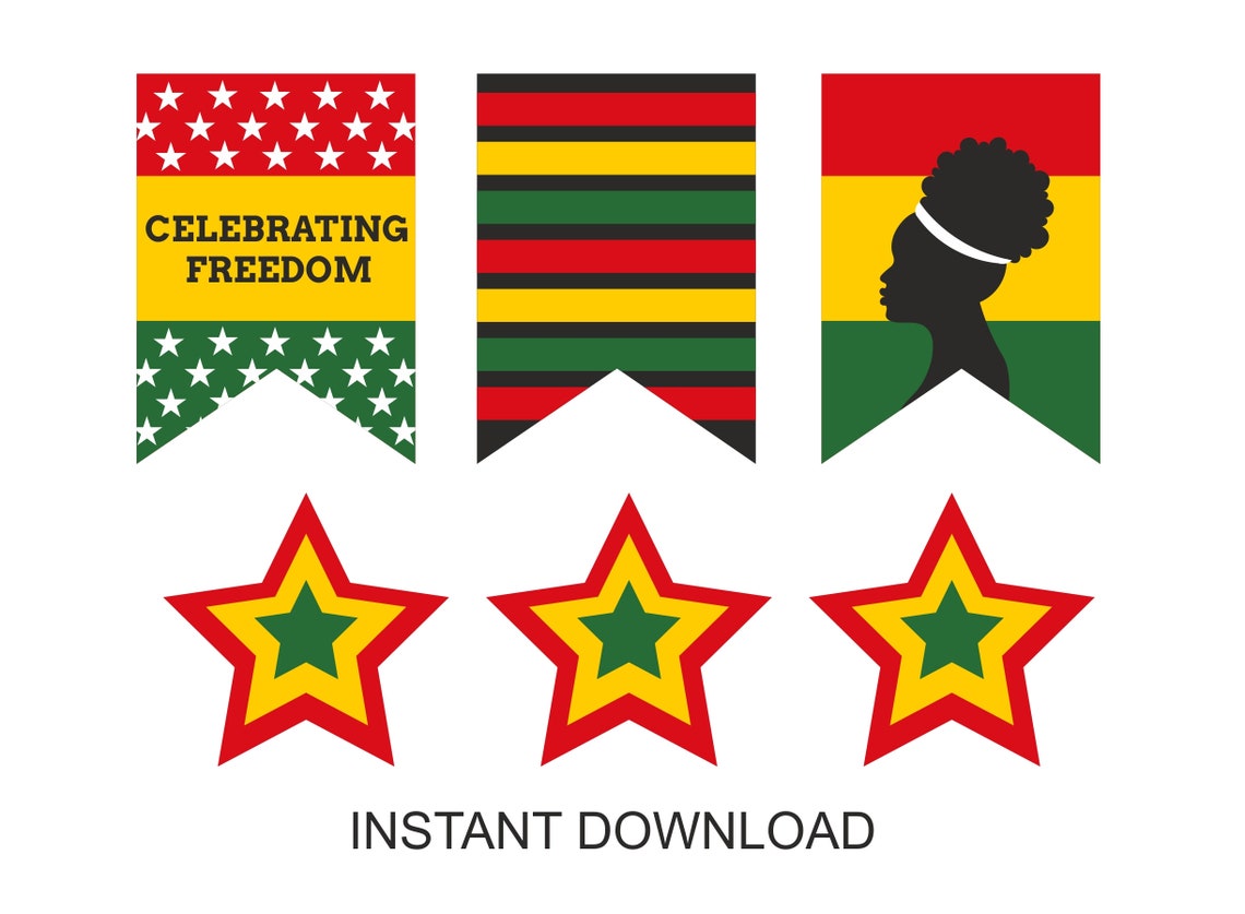 Juneteenth Banner Printable / Juneteenth Garland / Juneteenth Sign ...