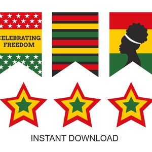 Juneteenth Banner Printable / Juneteenth Garland / Juneteenth Sign ...