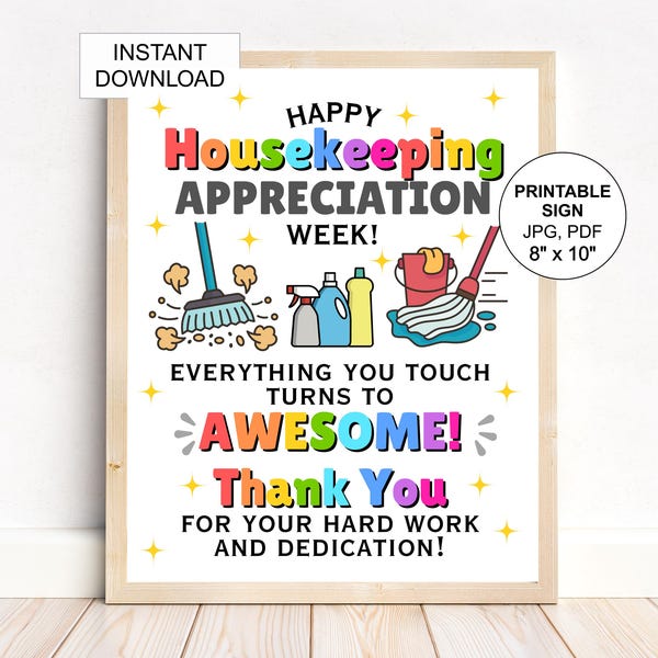 Housekeeping Week Posters - Etsy