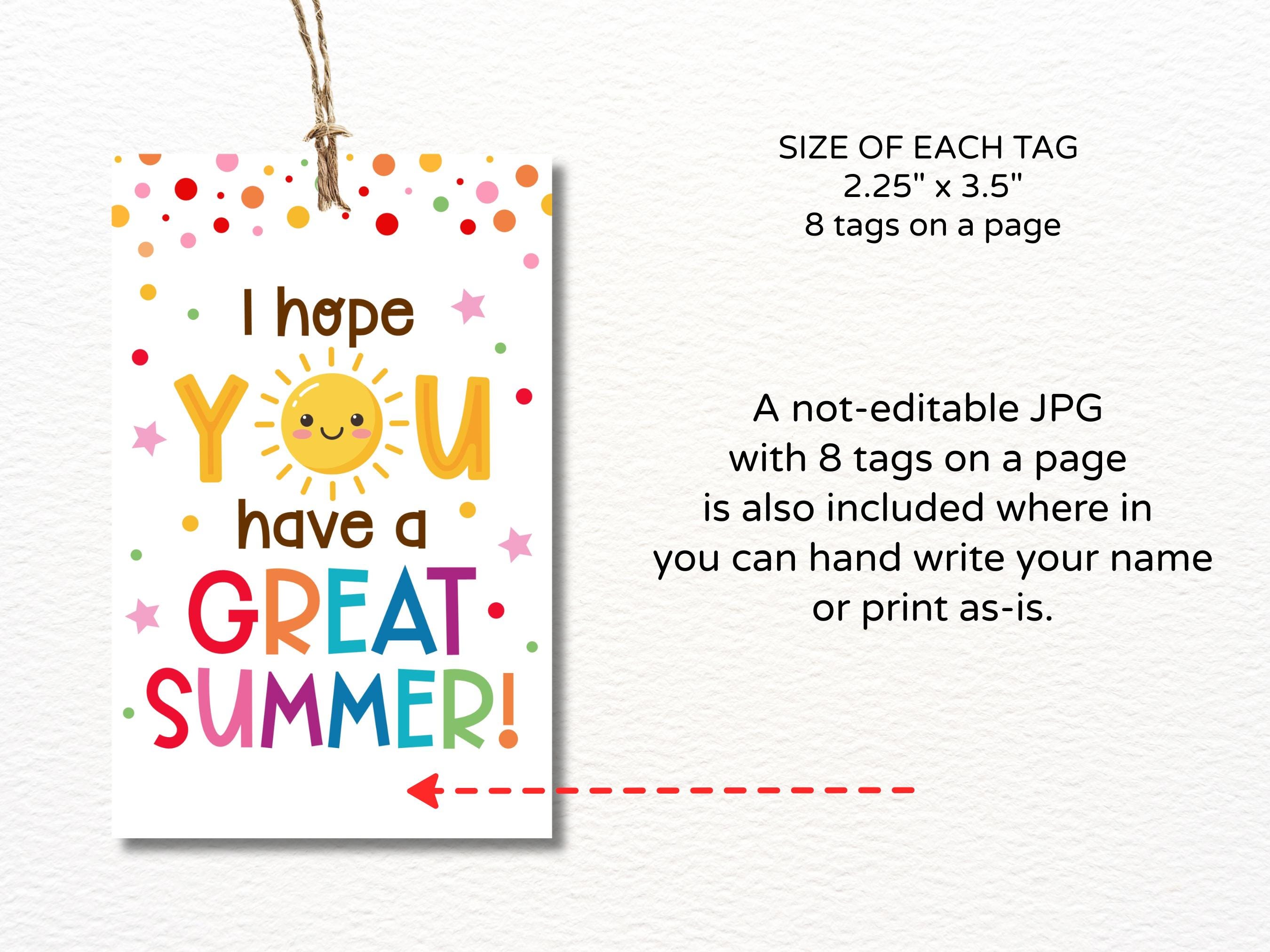 Summer Gift Tags Printable / Hope You Have a Great Summer Tag / Summer ...
