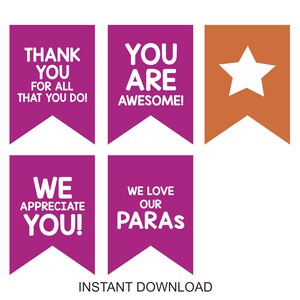 Happy Paraprofessionals Day Banner Printable / Paraprofessional Day ...