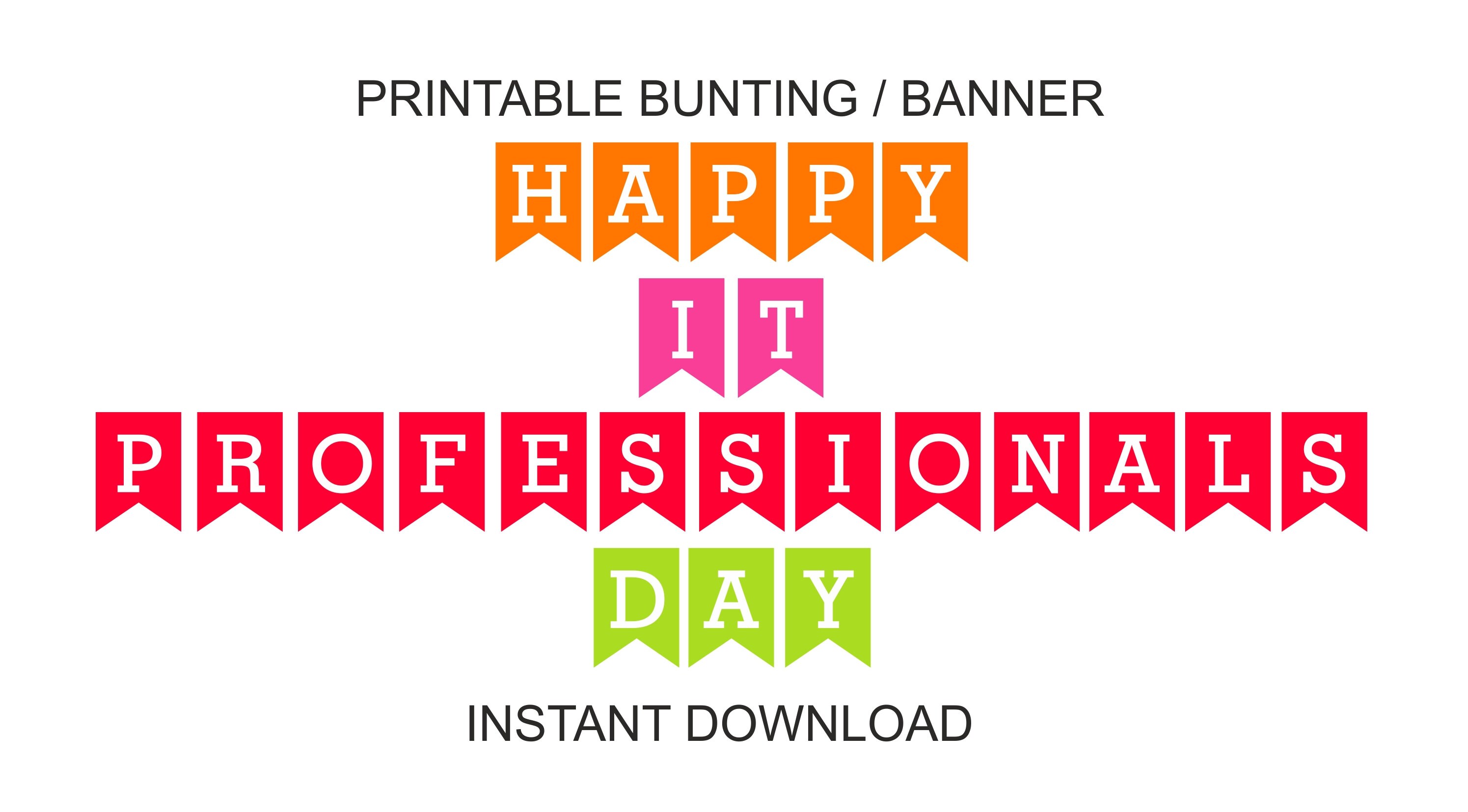 IT Professionals Day Banner Printable / IT Professional Day Banner / IT ...