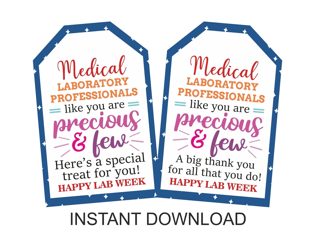 Lab Week Tag Printable / Lab Week Thank You Tags / Lab Week Gifts / Lab ...