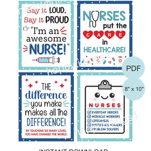 Nurses Week Signs Set of 12 Printable / Nurse Week Poster / Nurse Week ...