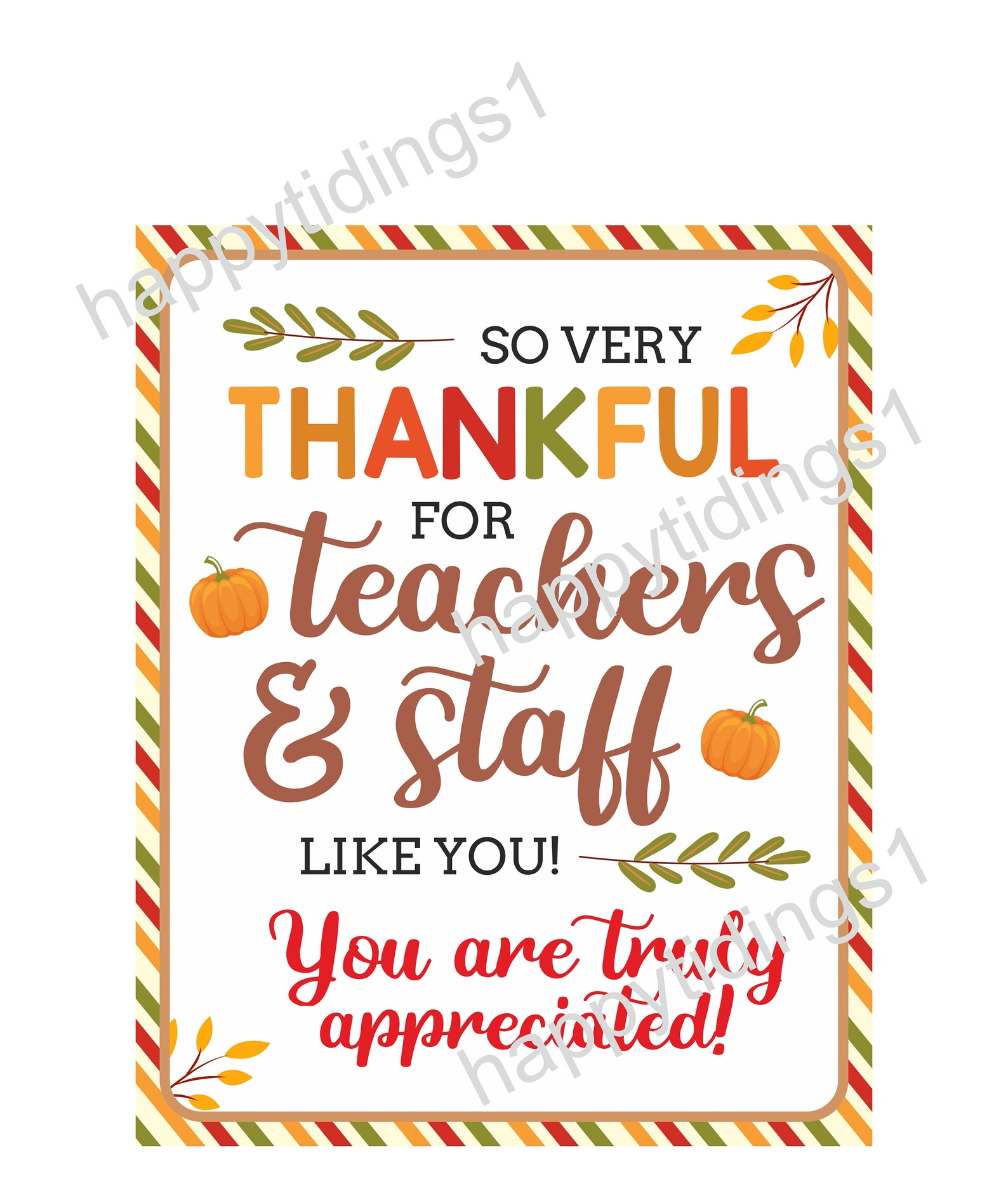 Thanksgiving Teacher Appreciation Sign Printable / Thanksgiving ...