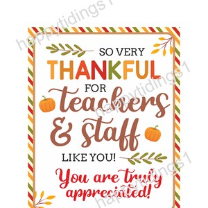 Thanksgiving Teacher Appreciation Sign Printable / Thanksgiving ...