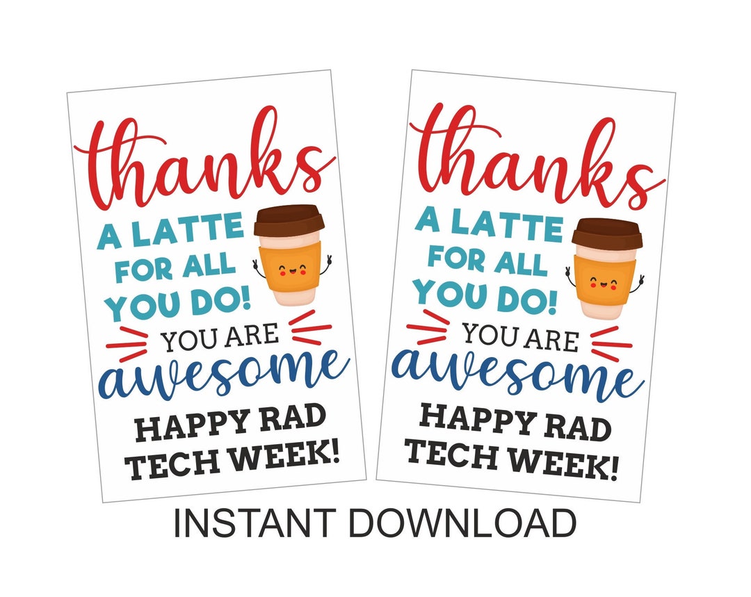 Rad Tech Week Stickers Printable / Rad Tech Week Tags Printable / Rad ...