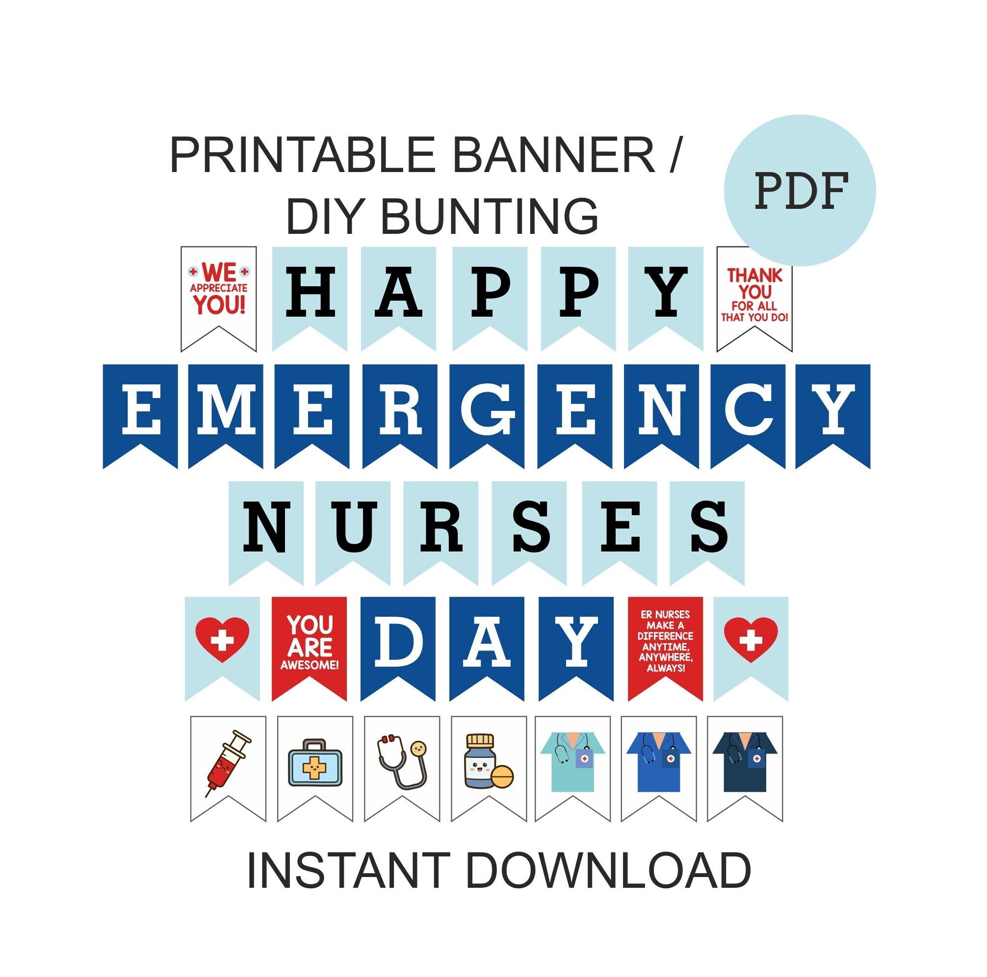 Emergency Nurses Day Banner Printable / Emergency Nurse Day Banner / ER ...