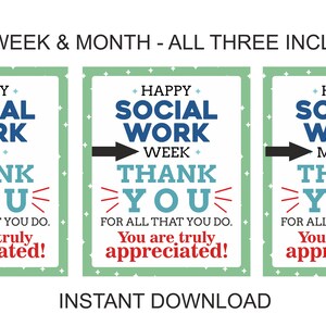 Social Worker Appreciation Signs Printable / Social Worker Week / Month ...