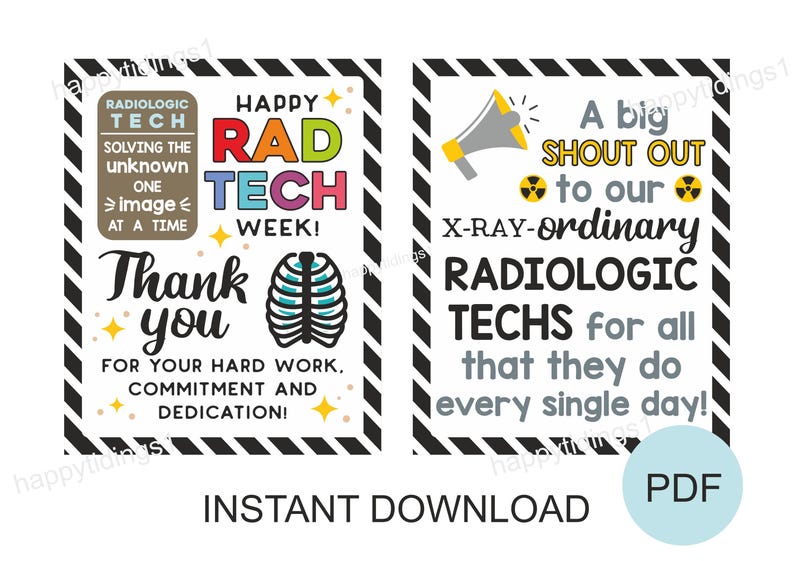Rad Tech Week Posters Printable / 5 Radiologic Tech Week Signs / Rad ...