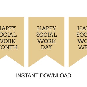 Social Worker Week Banner Printable / Social Worker Month Banner ...
