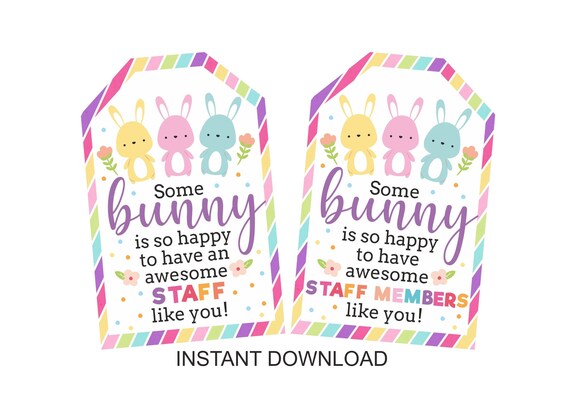 Easter Staff Member Tag Printable / Easter Staff Tag / Easter | Etsy