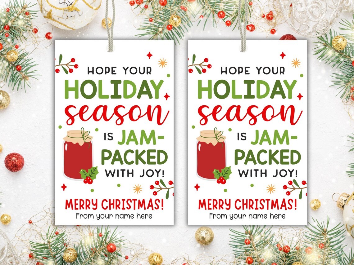 Christmas Jam Tags Printable / Christmas Jam Packed Tag / Holiday Jam ...