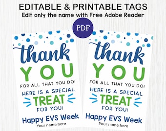 EVS Week Gift Tags Printable / EVS Week Gifts / EVS Week Tags ...