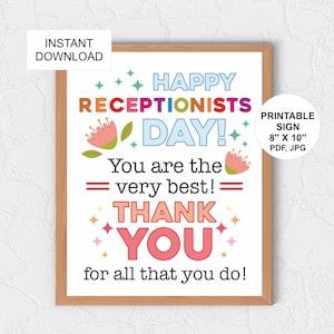 Receptionist Day Sign Printable / Receptionist Sign / Receptionist ...
