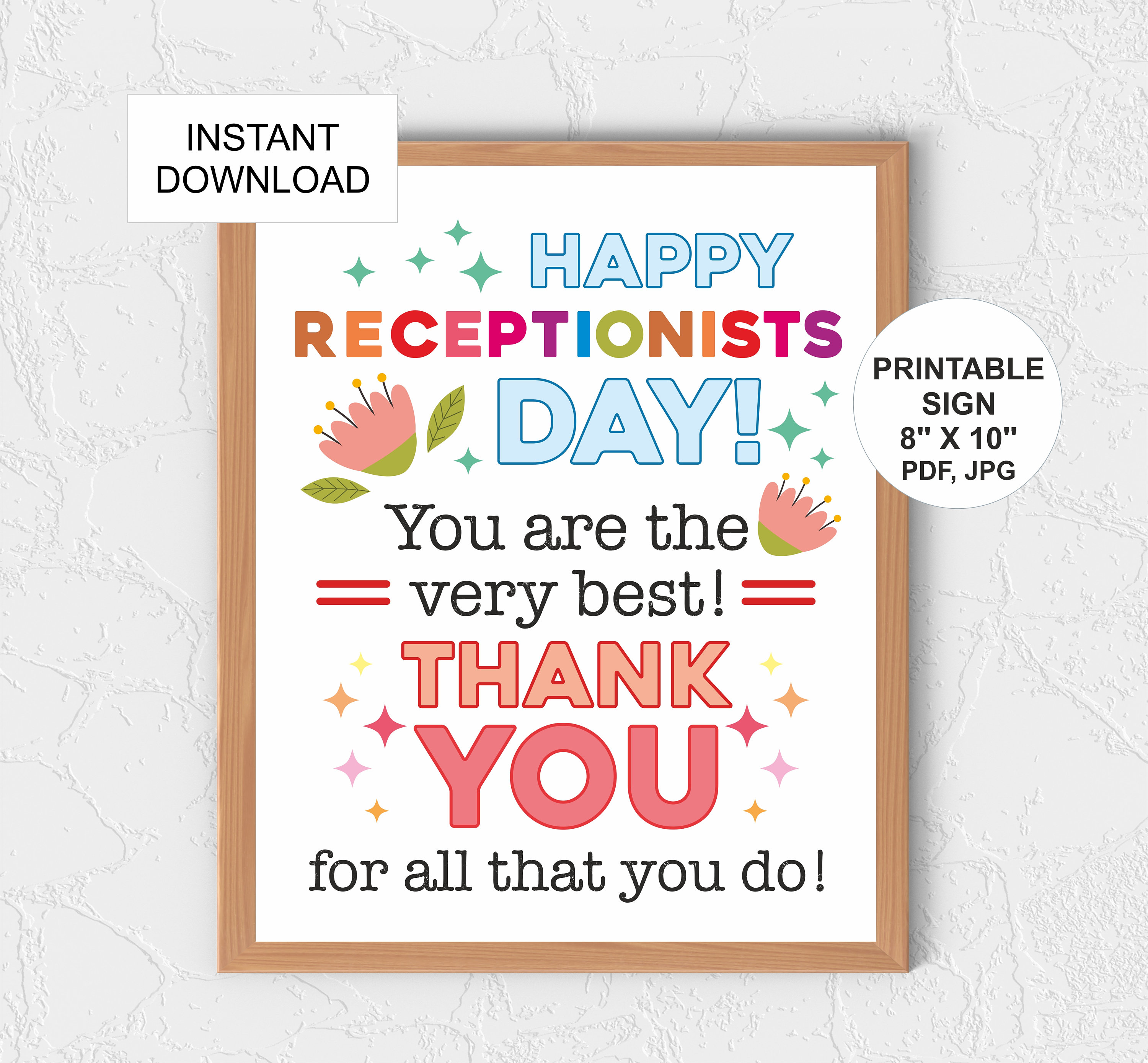 Receptionist Day Sign Printable / Receptionist Sign / Receptionist ...