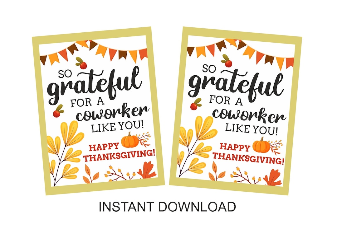 Thanksgiving Coworker Tag Printable / Printable Thanksgiving Coworker ...