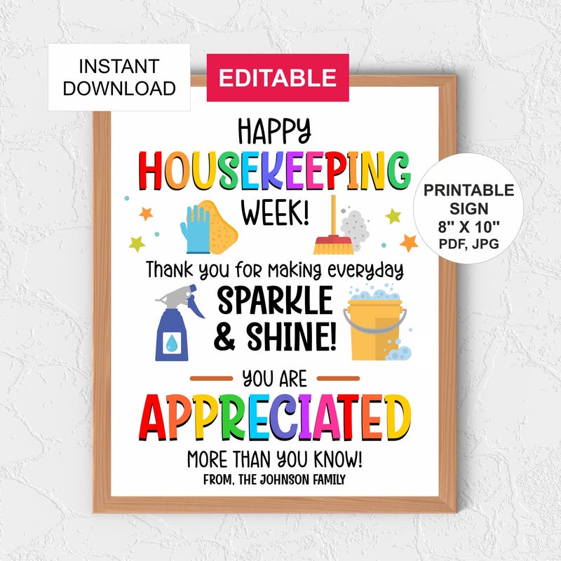 Housekeeping Week Posters - Etsy