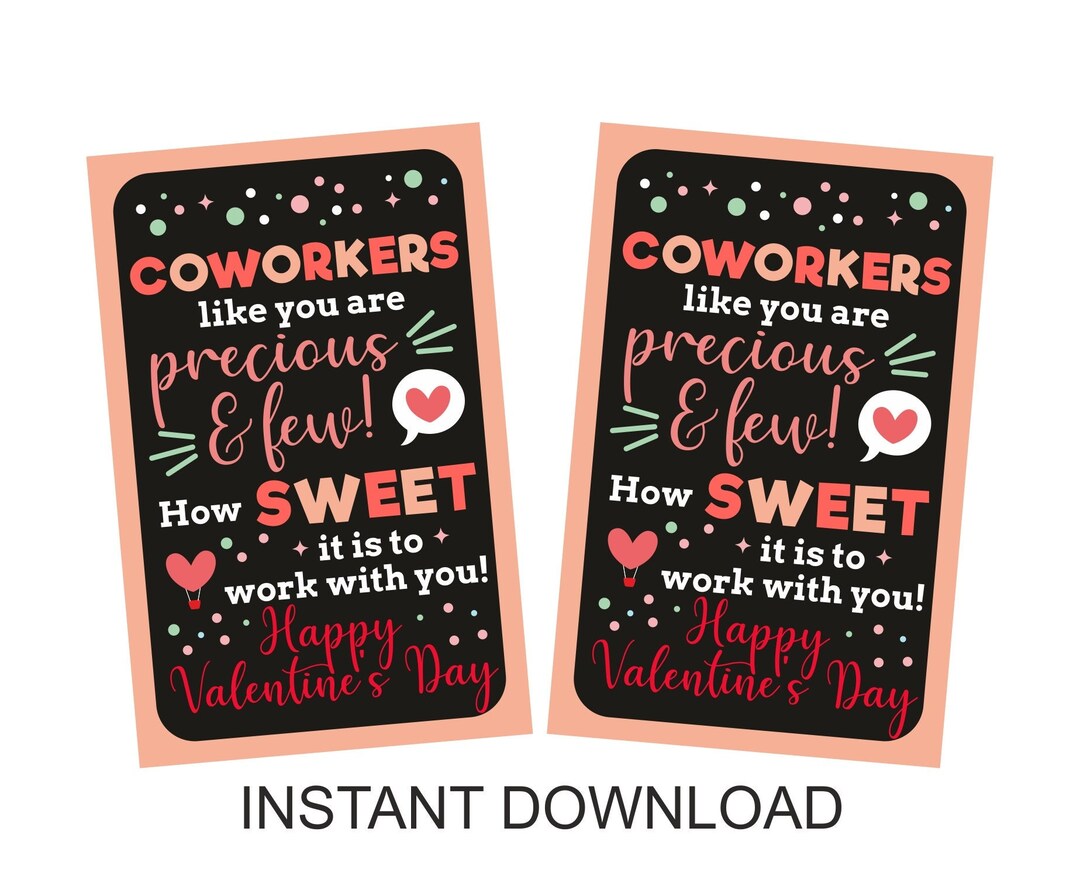 Valentine Coworker Appreciation Tags PDF - Etsy