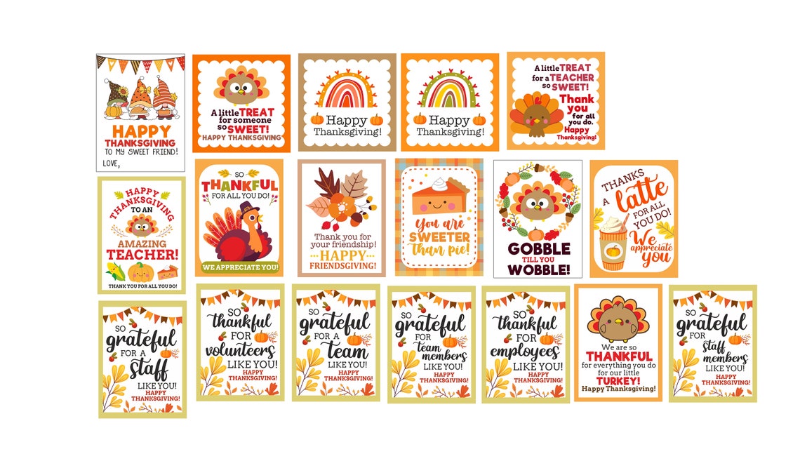 Thanksgiving Cookie Tags Printable / Printable Thanksgiving Cookie Tag ...