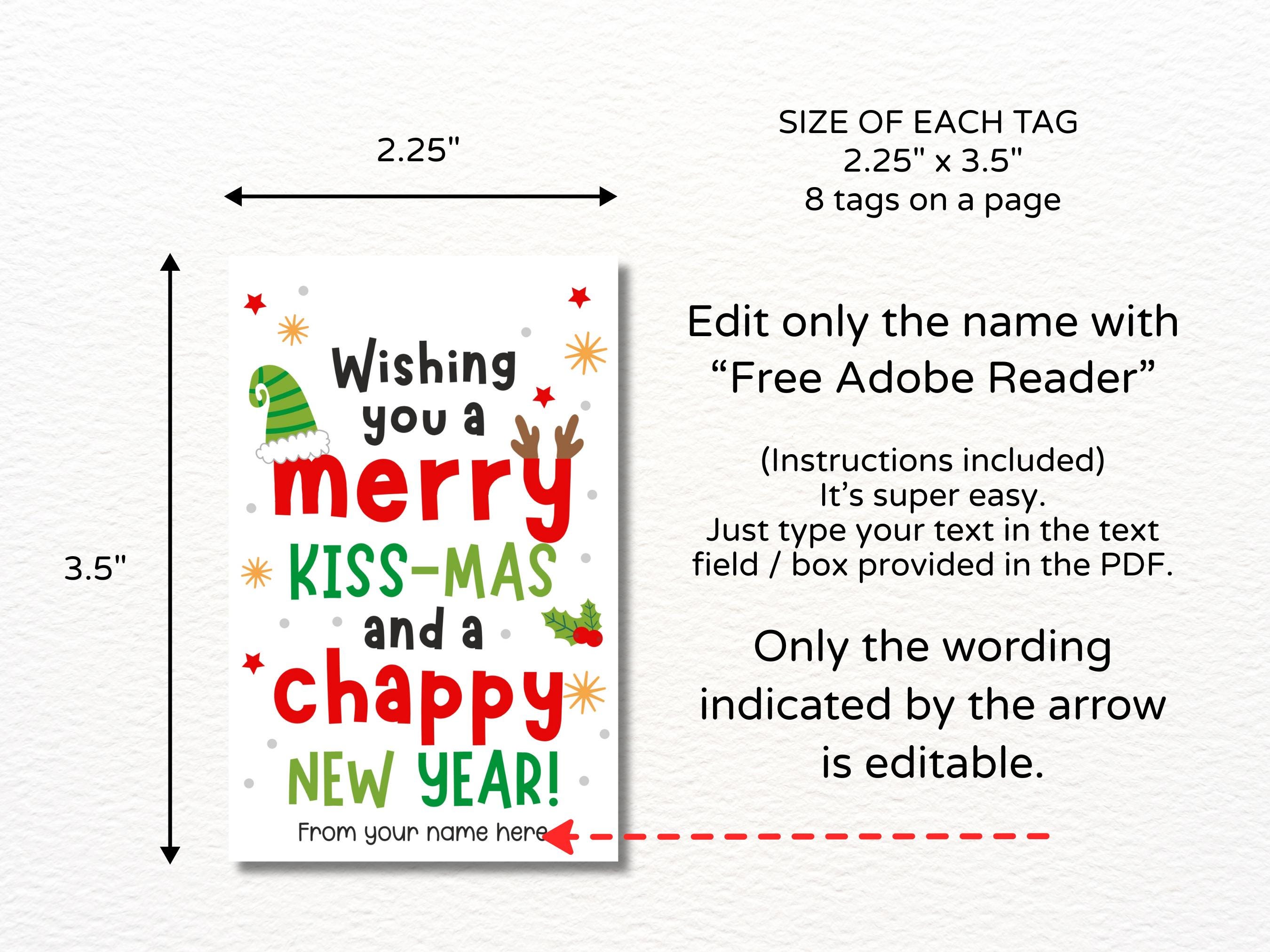 Merry Kissmas and a Chappy New Year Tag Printable / Christmas Chapstick ...