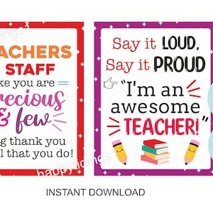 Teachers and Staff Appreciation Week Poster Set of 10 / Teacher and ...